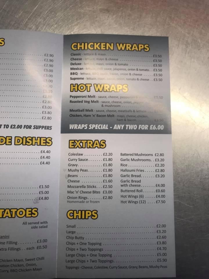 Menu at Huntly Chip Shop fast food, Huntly