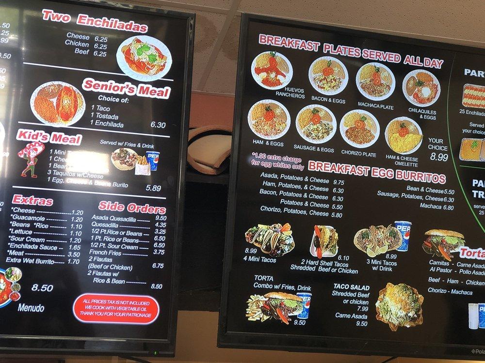 Menu at Los Jilberto's Taco Shop Elsinore restaurant, Lake Elsinore