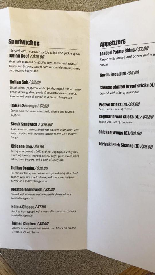 Menu at Timmys Holiday Corner restaurant, Eagle River, 100 E Division St
