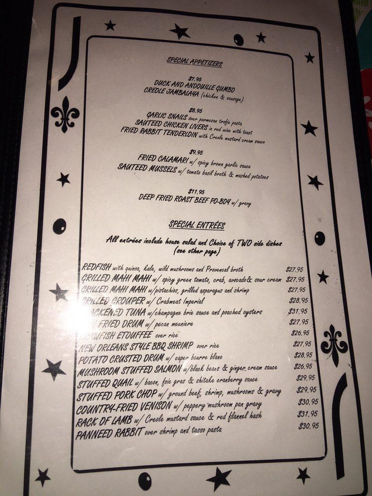 Menu at Jacques-Imo's restaurant, New Orleans