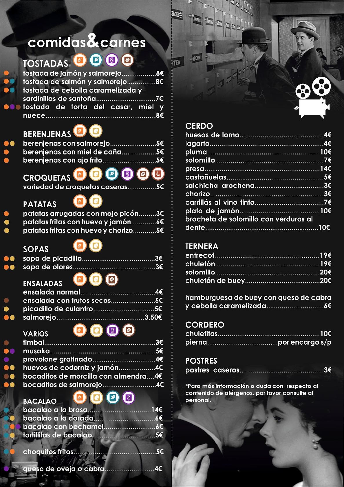 Menu at Brasería Cine Martín restaurant, Cortegana