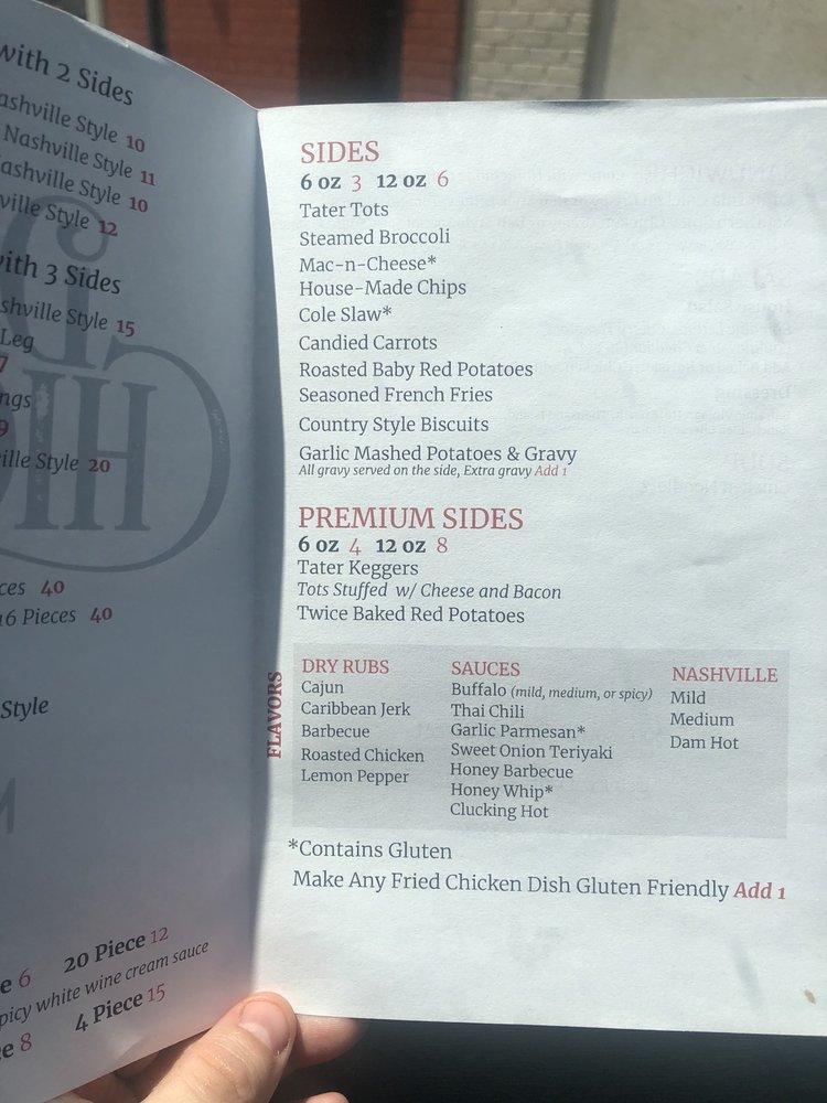 Menu at Dam Chicken restaurant, Beaver Dam