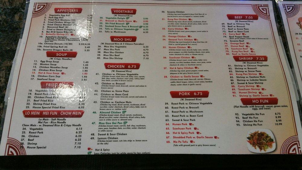 Menu at Dragonlicious restaurant, San Angelo