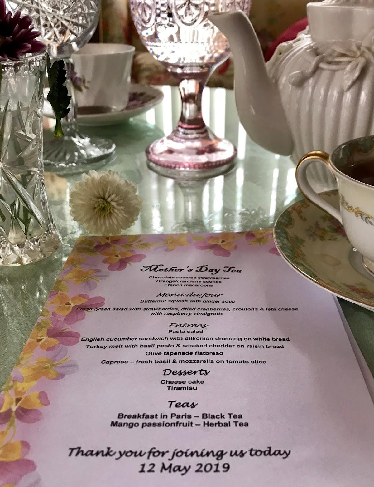 Menu at Purple Door Tearoom cafe, Ferndale