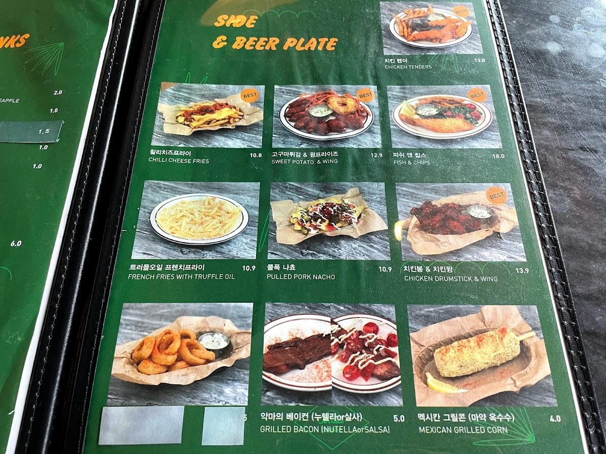Menu at The 100 Terrace restaurant, Seoul