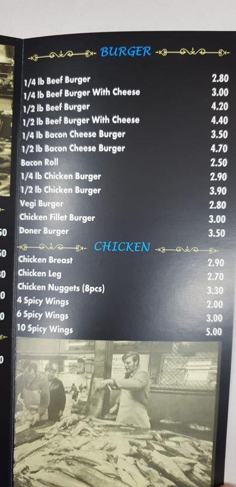 Menu at Codfather restaurant, Bedford