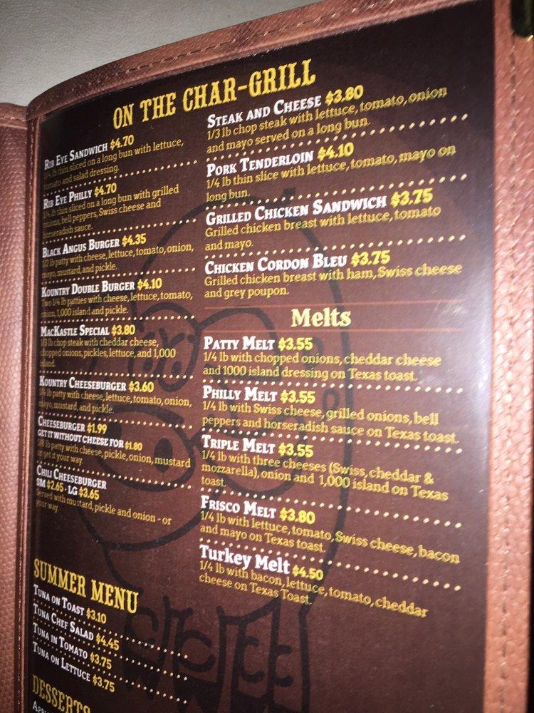 Menu at Kountry Kastle BBQ, Paducah