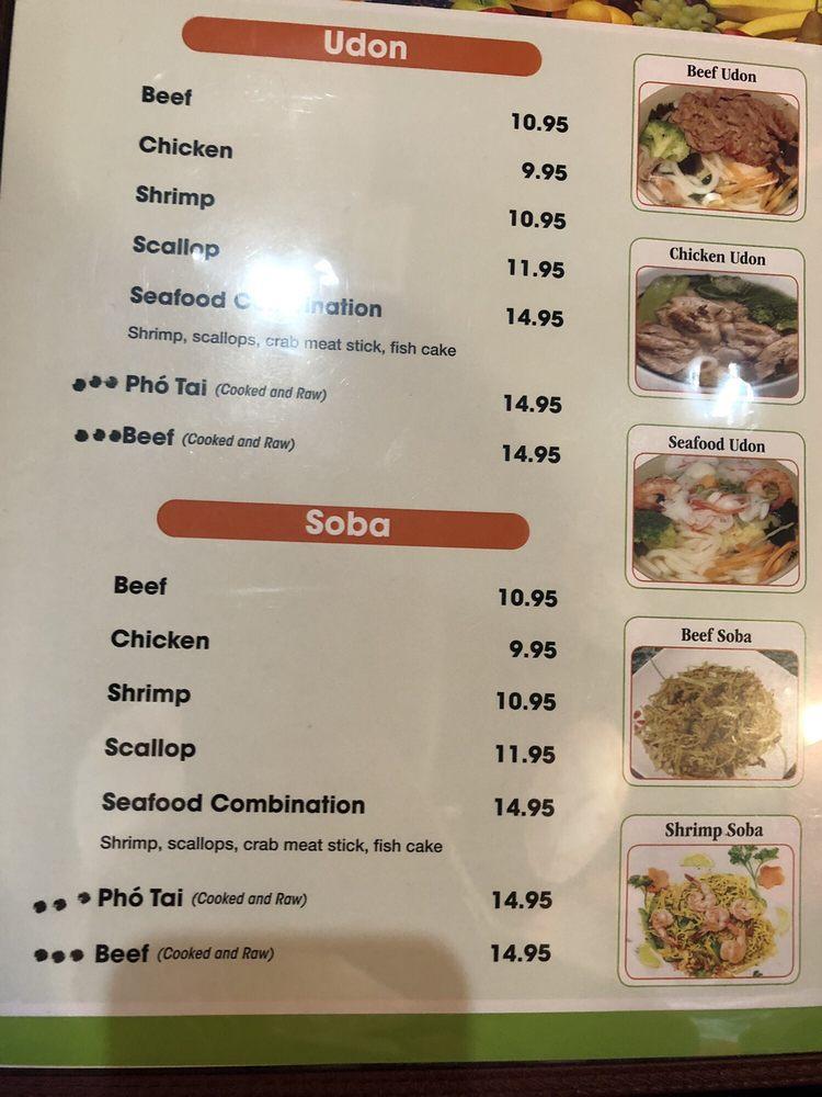 Menu at Phó Lee restaurant, Mount Juliet