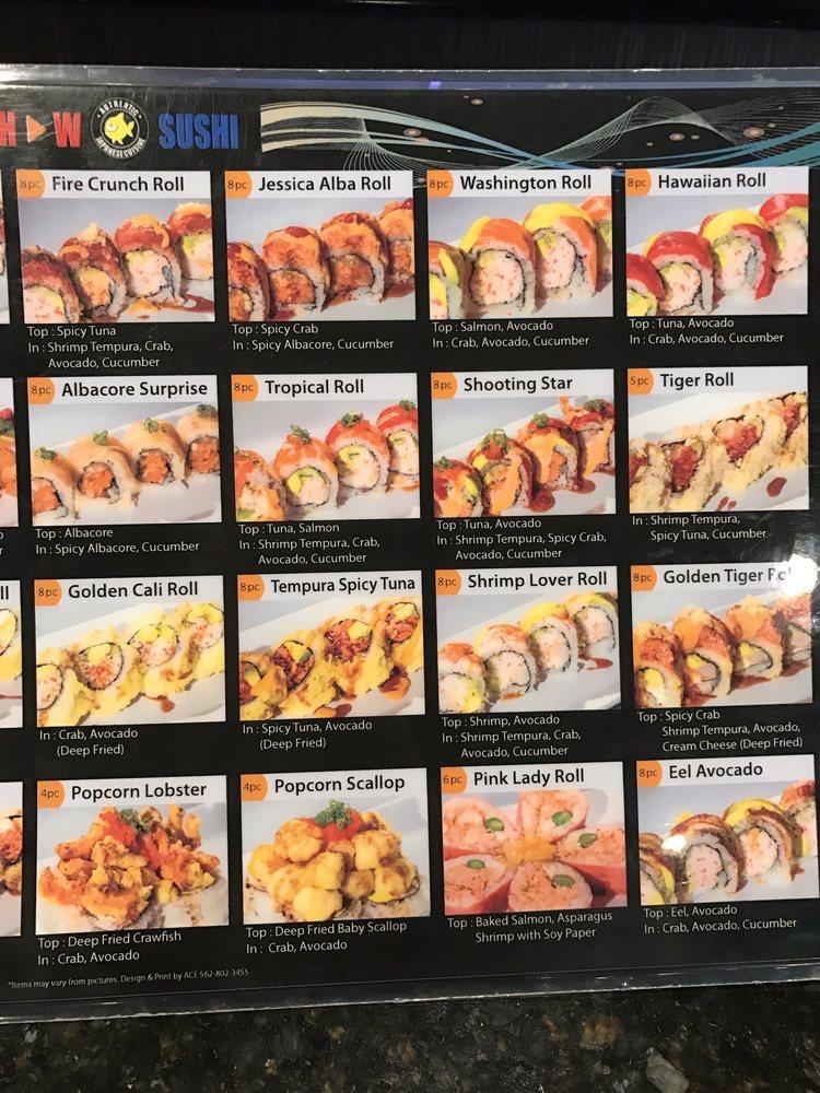 Menu at Show Sushi restaurant, San Dimas