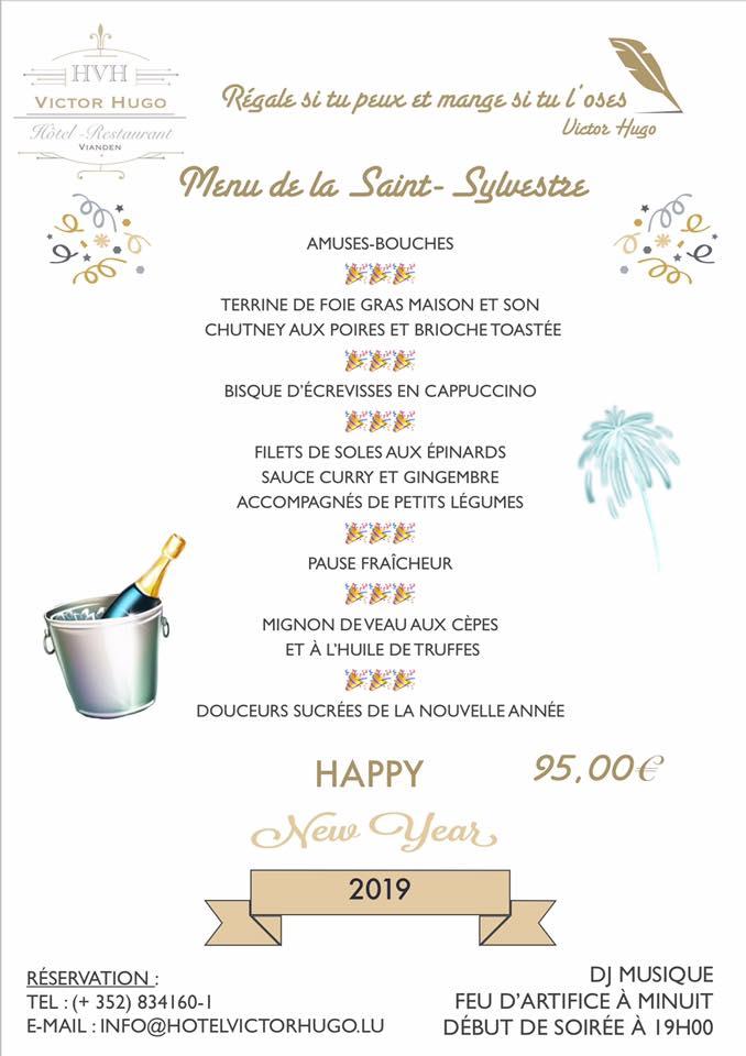 Menu au Hôtel-Restaurant Victor Hugo, Vianden