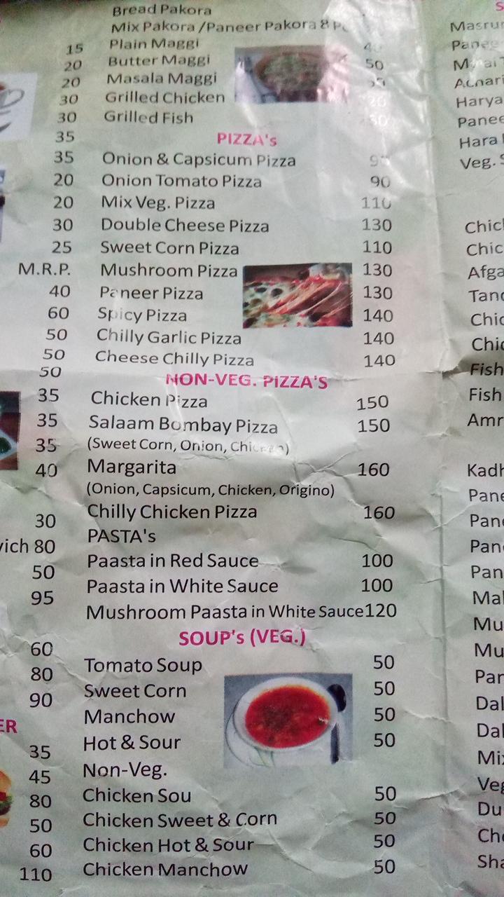Menu at Jaggat Chicken corner, Ambala Cantt