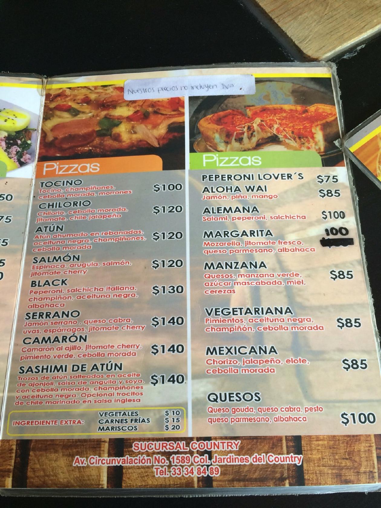 Menu at Black Albahaca restaurant, Guadalajara, Av. Cvln. División del ...