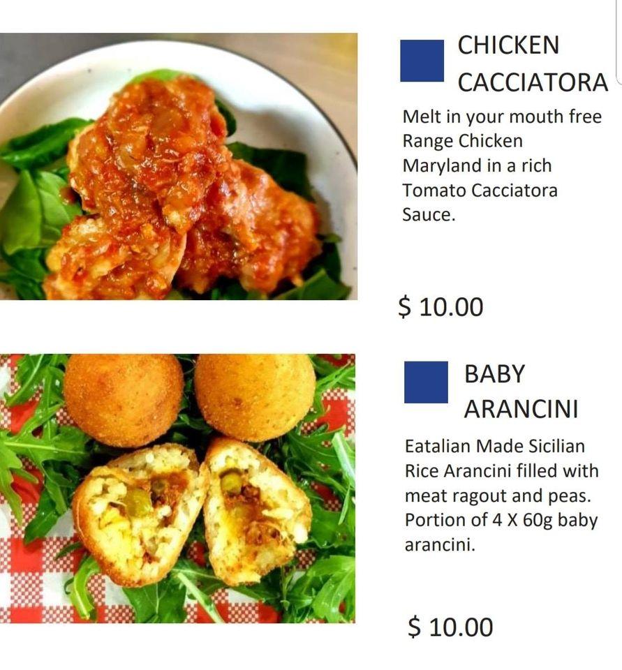 Menu at Eatalian Made, Fawkner, 52 Bonwick St