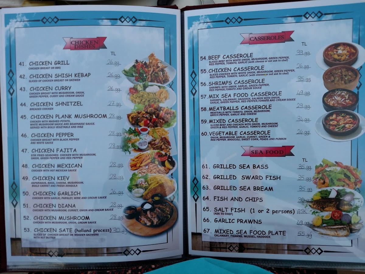 Menu at Infinity Restaurant, Marmaris, Cumhuriyet Cad