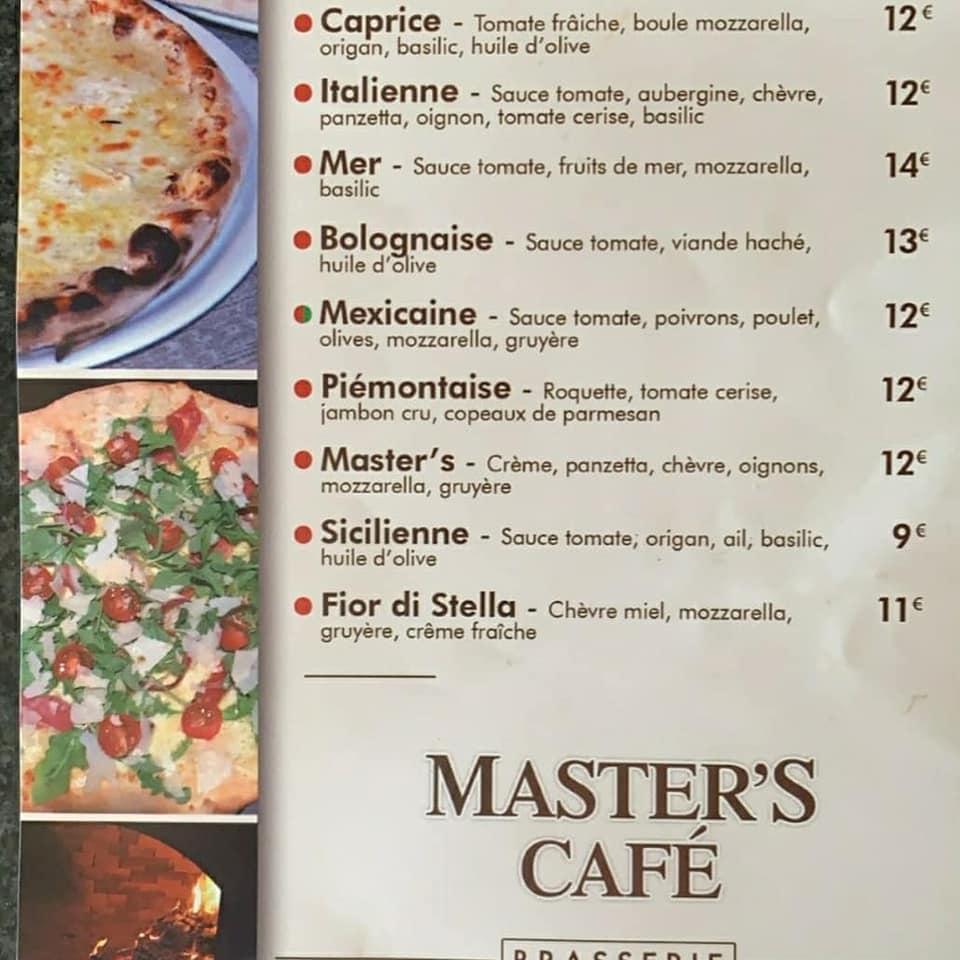 Menu at Le Master cafe, Borgo