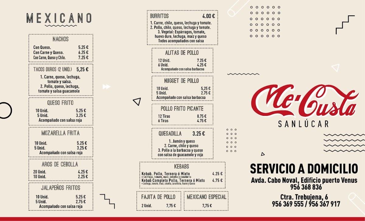 Menu at Pizzeria Me Gusta - Sanlúcar Avenida Trebujena, Sanlúcar de ...