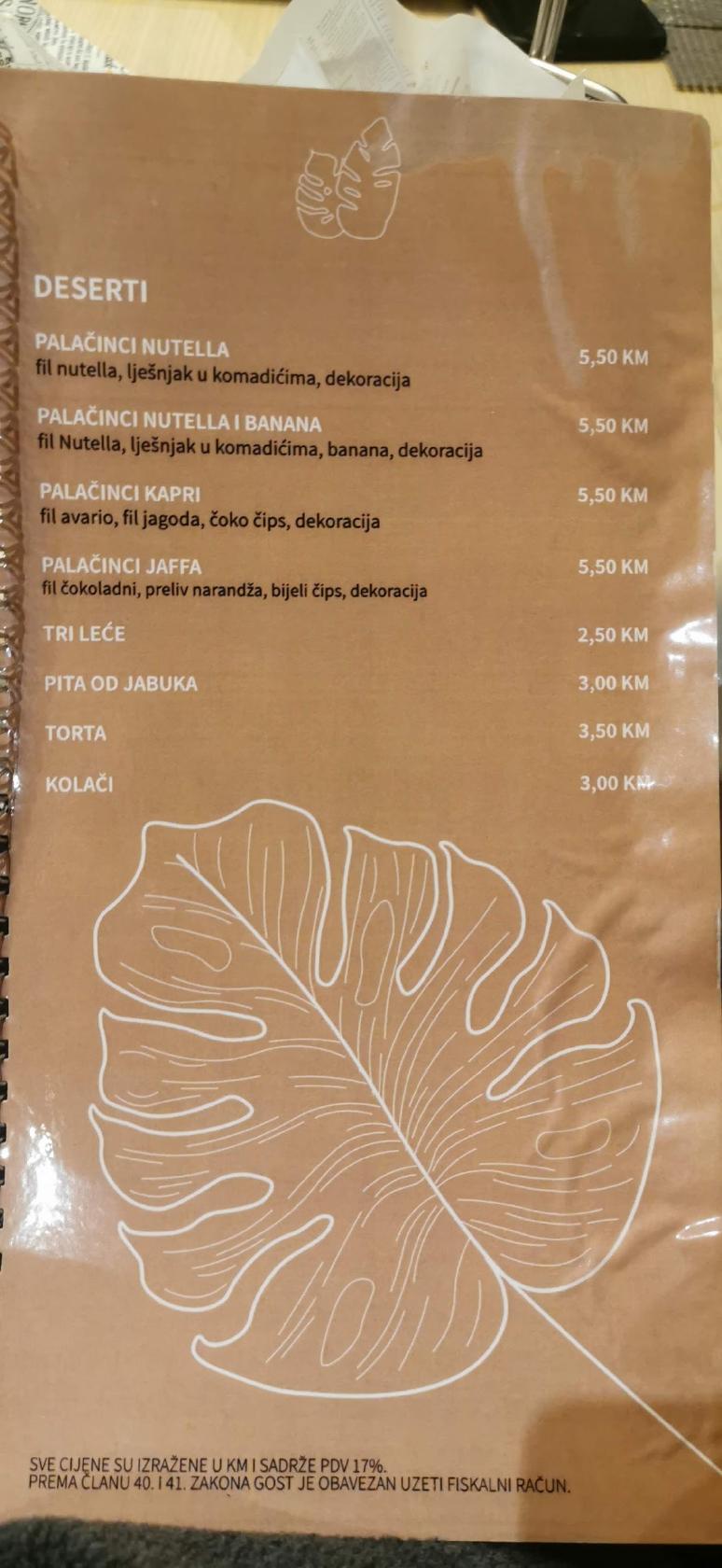 Menu at Vagabundo Cafe Restoran, Podlugovi