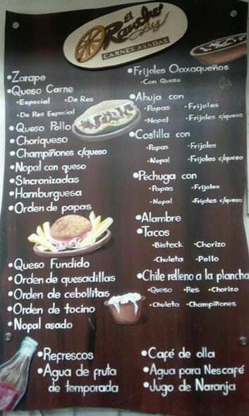 Menu at Carnes Asadas "El Rancho" Sucursal Aragon restaurant, Mexico City