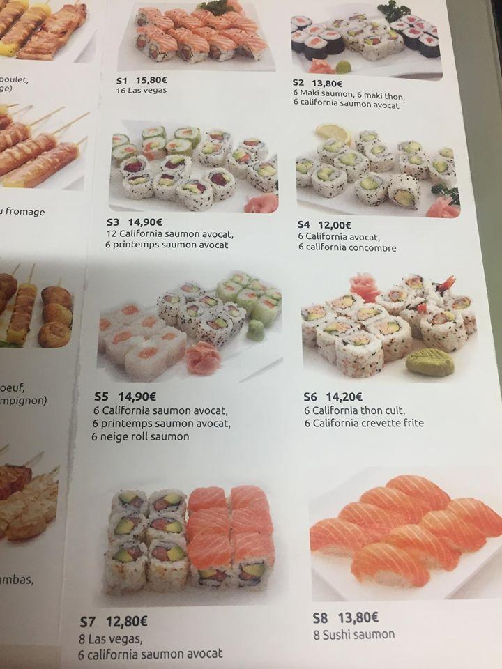 Menu at Sushi Ko restaurant, Chaumontel