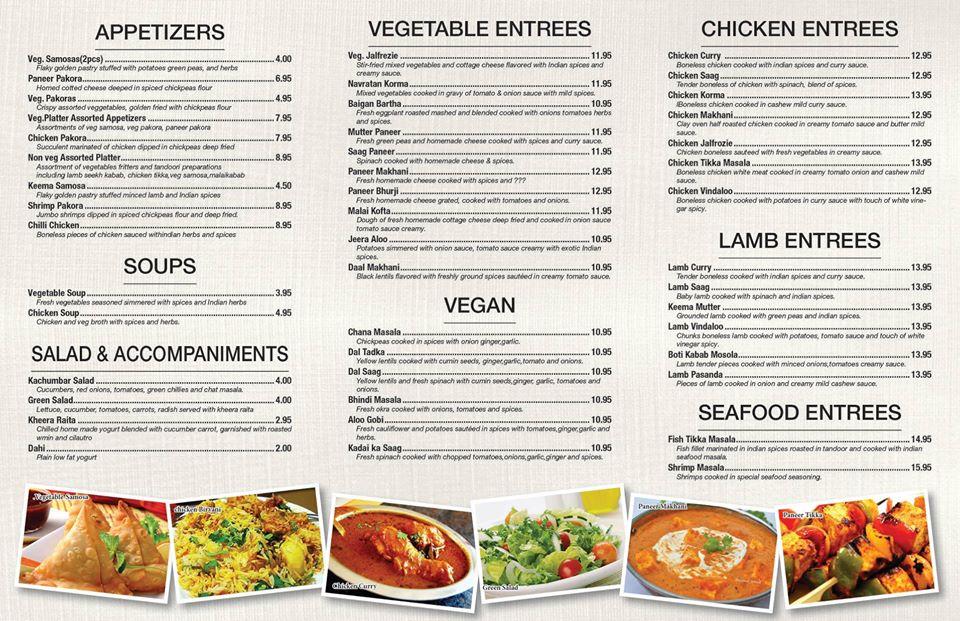 Menu at Tandoori House Indian Cuisine restaurant, Tinley Park