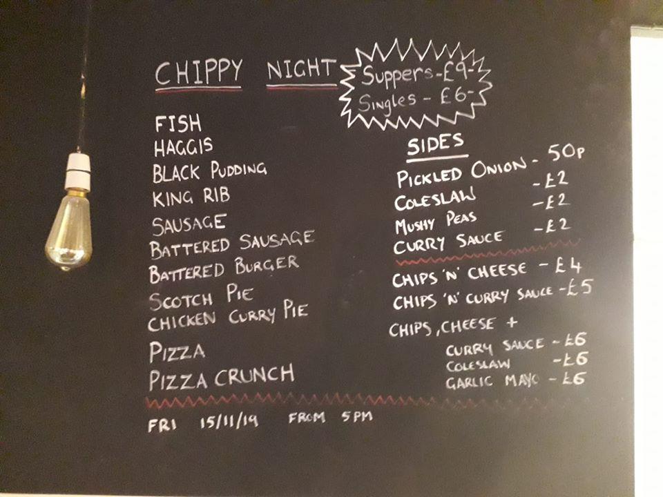 Menu at The Alleycat restaurant, Inverness
