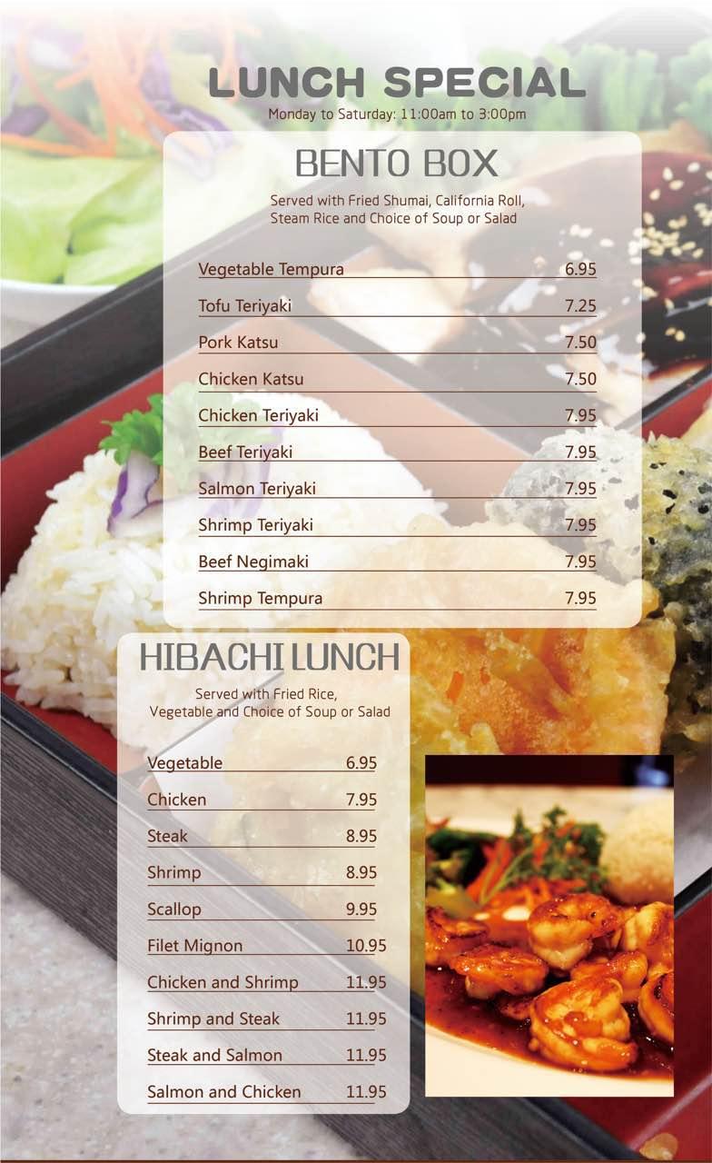 Menu at Mizu Sushi Bar & Grill, Niles