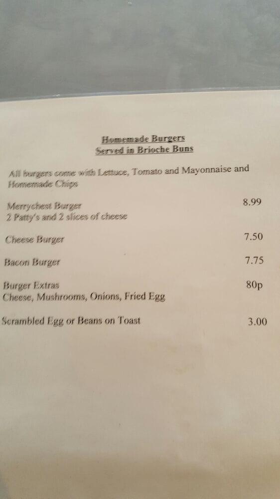 Menu at Merry Chest Cafe & Bar, Dartford