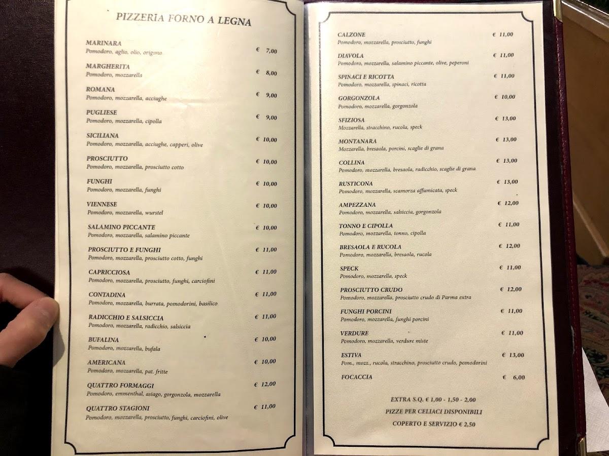 Menu da Pizzeria Ristorante Croda Cafè, Cortina d'Ampezzo