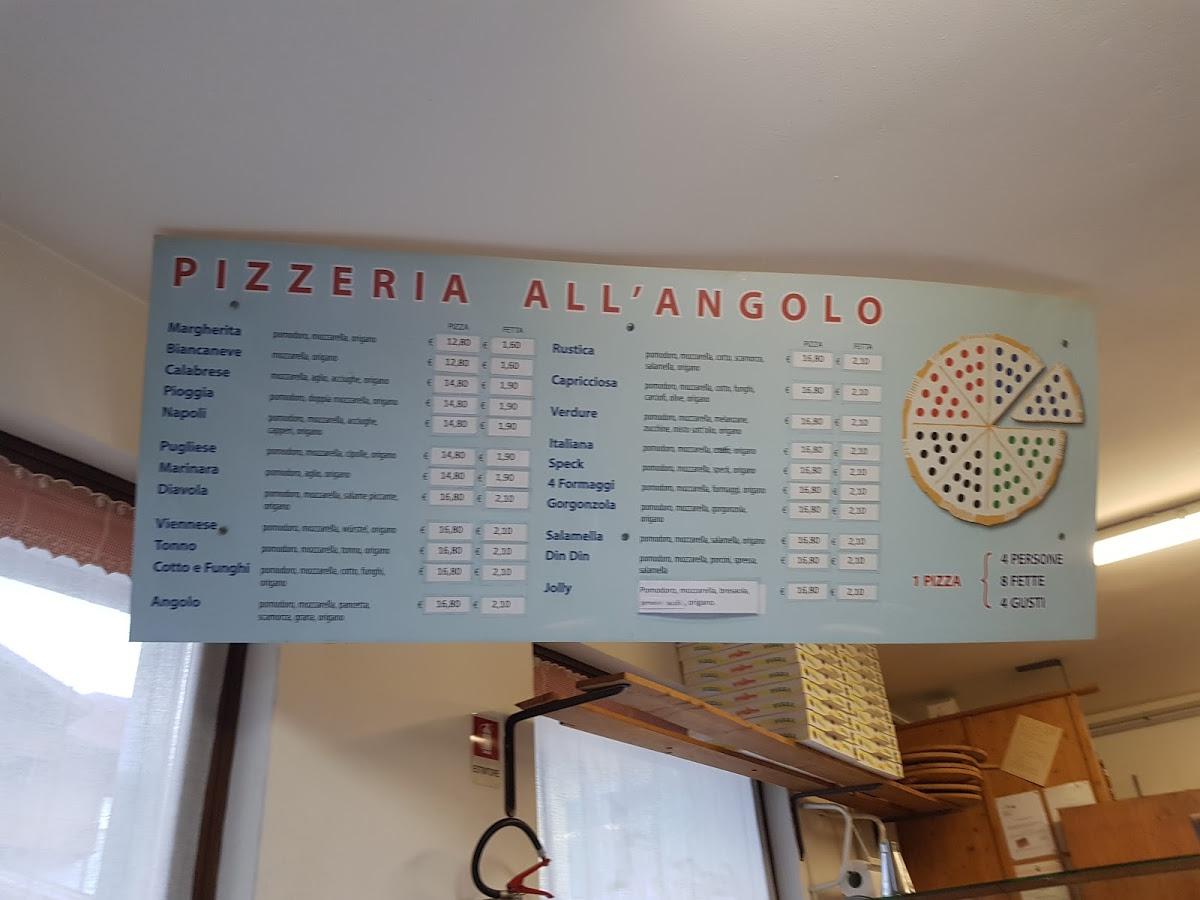 Menu at Pizzeria All'Angolo, Pinzolo