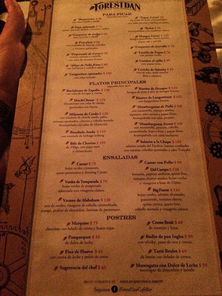 Menu at Forest Dan pub & bar, La Lucila, Avenida Maipu 3297