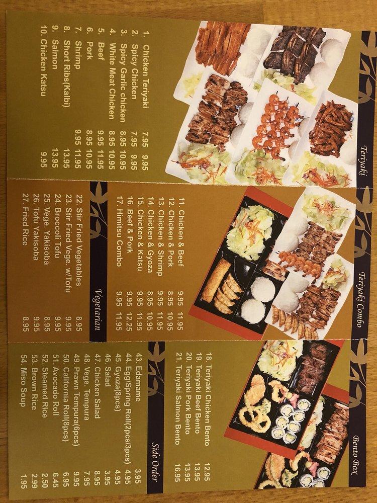 Menu at Himitsu Teriyaki Redmond Ridge restaurant, Redmond