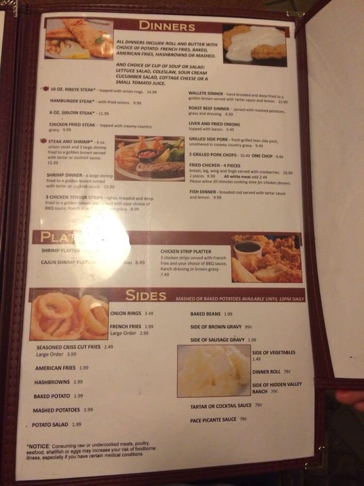 Menu at Roadhouse Cafe, Grand Forks