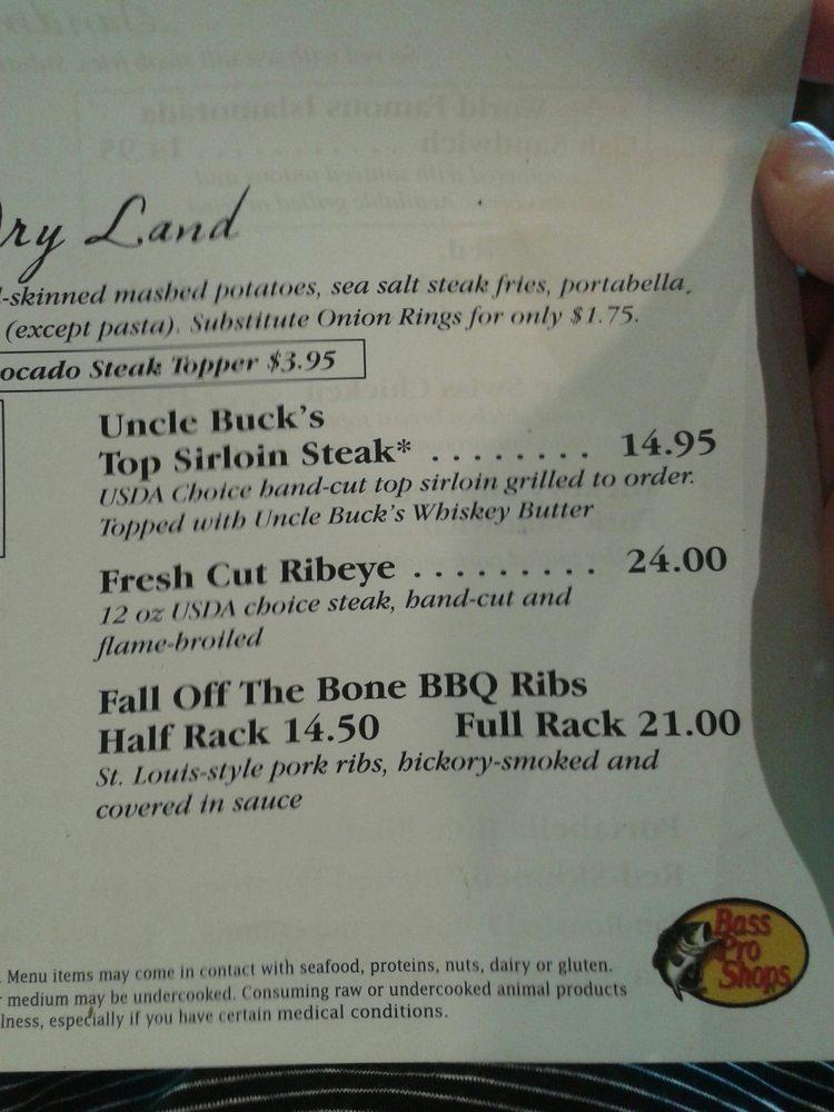Menu at White River Fish House restaurant, Branson