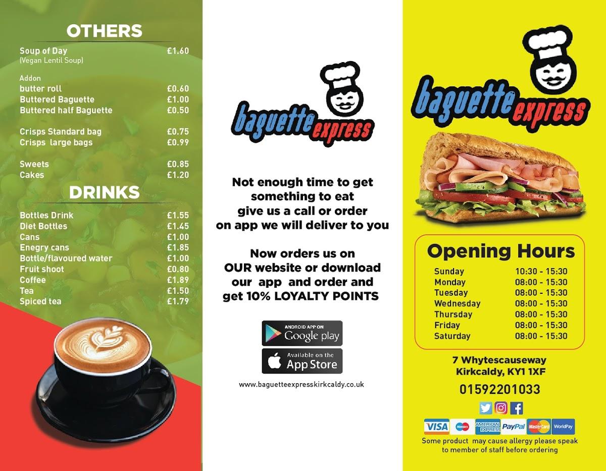 BAGUETTE EXPRESS in Kirkcaldy - Restaurant menu and reviews
