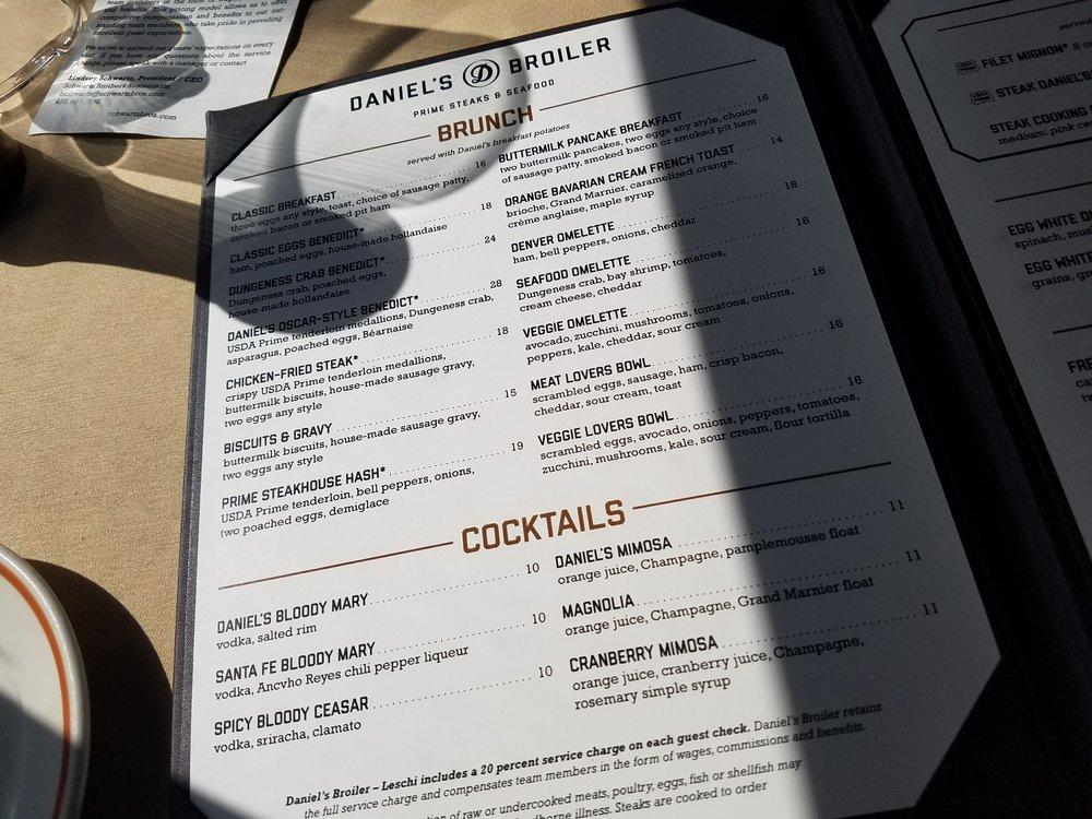 Menu at Daniel's Broiler - Leschi steakhouse, Seattle, 200 Lake ...