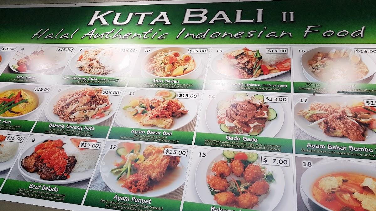 Menu at Kuta Bali II Albany restaurant, Auckland, 15 Mercari Way