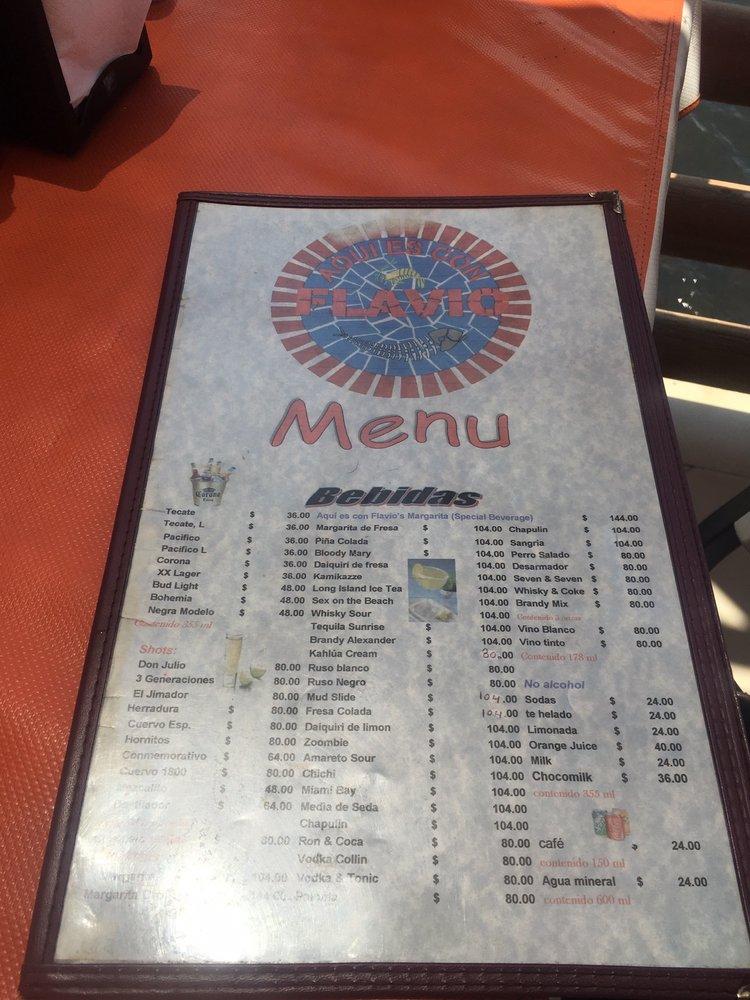 Menu at Aquí Es Con Flavio restaurant, Puerto Peñasco