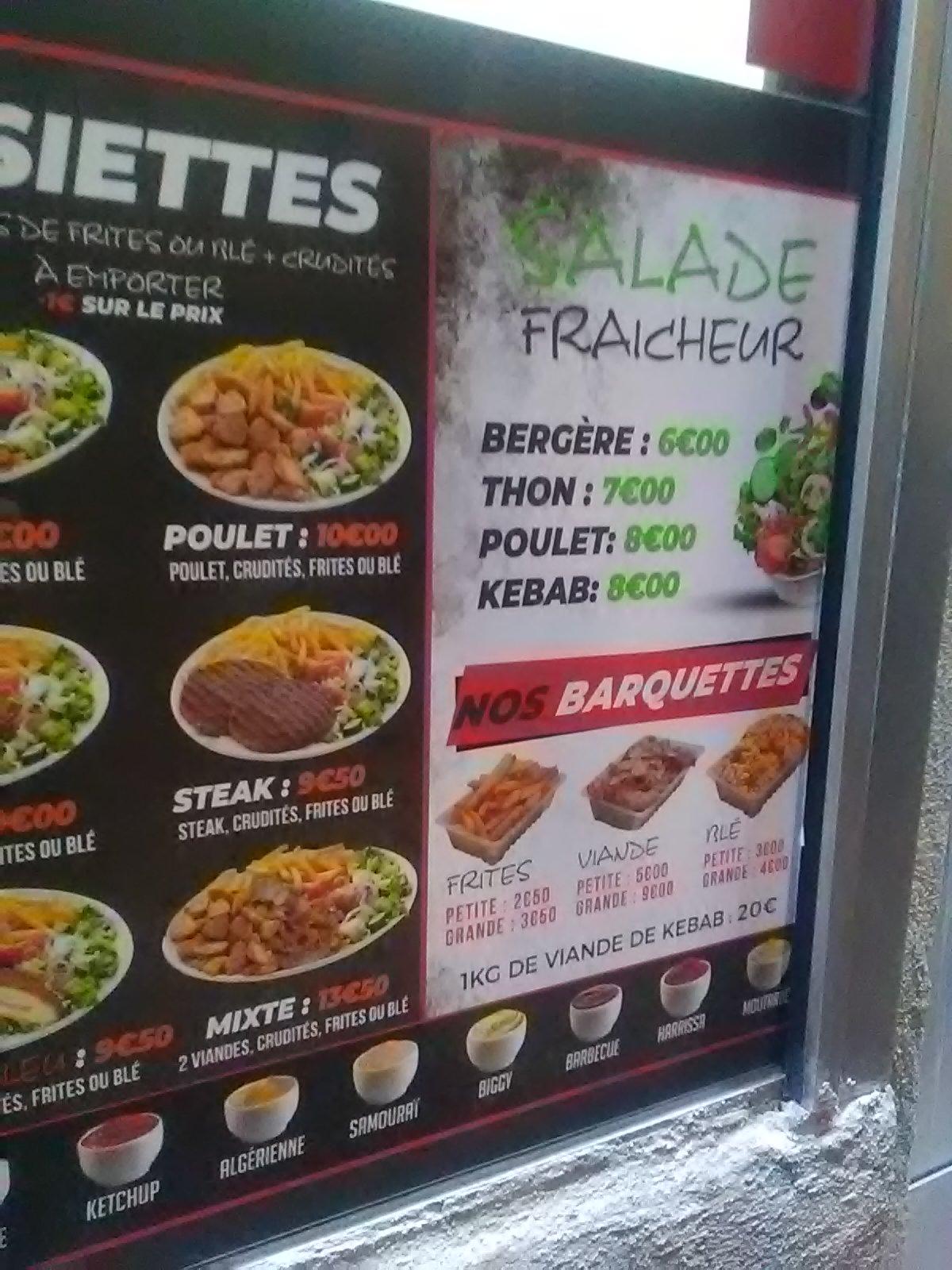 Menu at KEBAB AZADI restaurant, Laxou