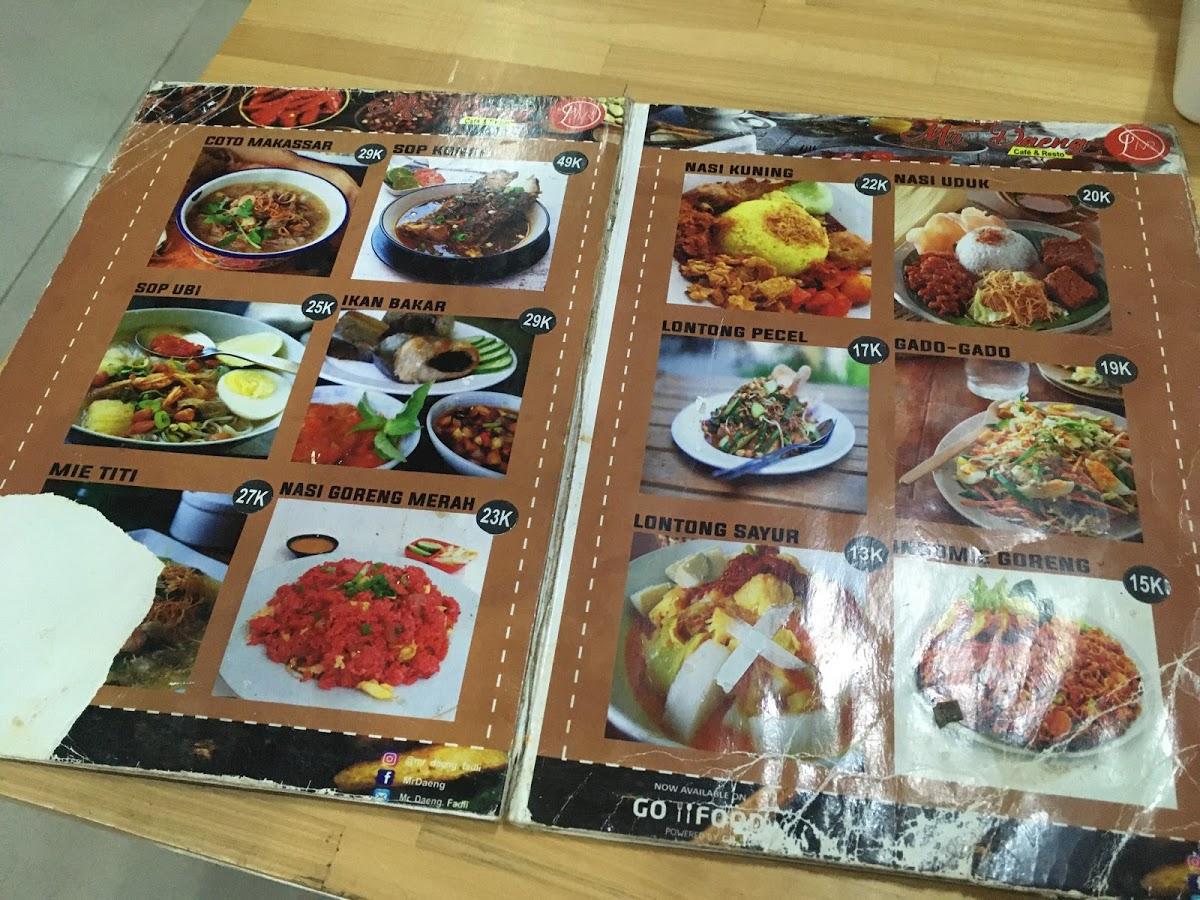 Menu at Mr. Daeng Cafe & Resto Batam, Batam