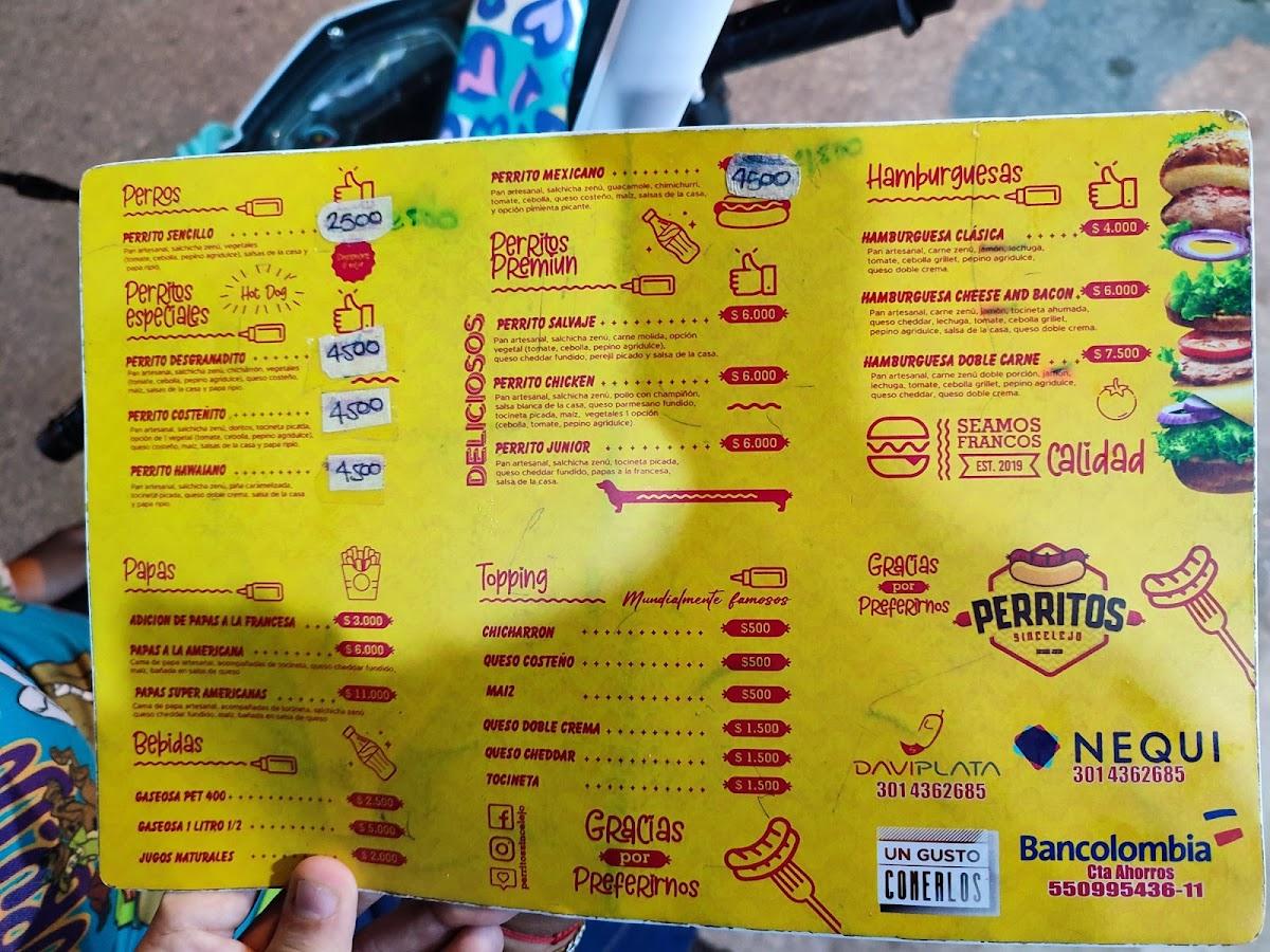 Carta del restaurante Perritos Sincelejo, Sincelejo, Carrera 19 #32-2 a ...