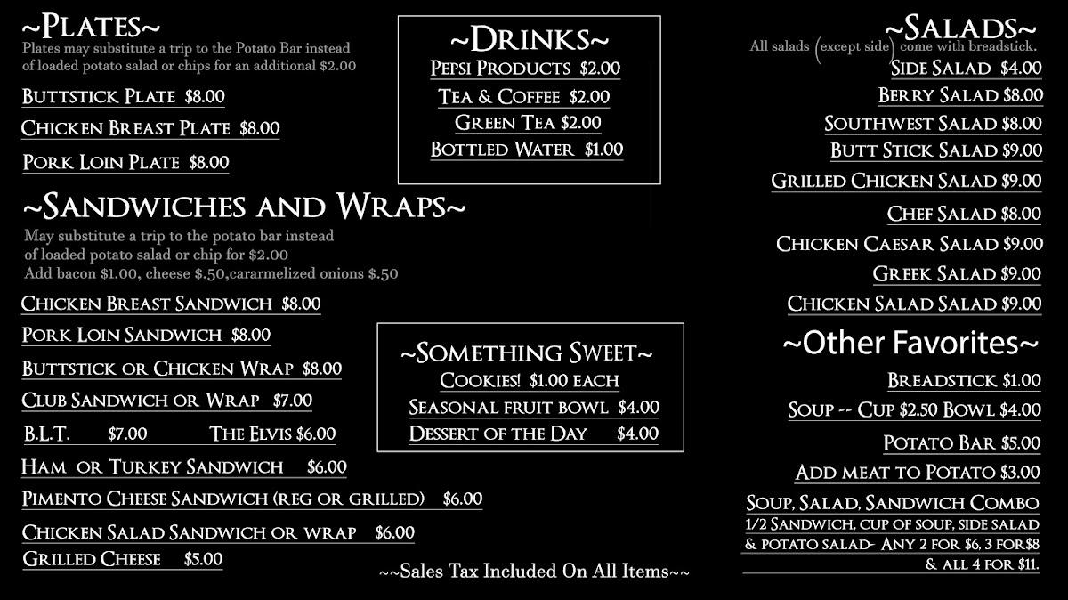Menu at Uncle Billy's Downtown Eatery restaurant, Paris
