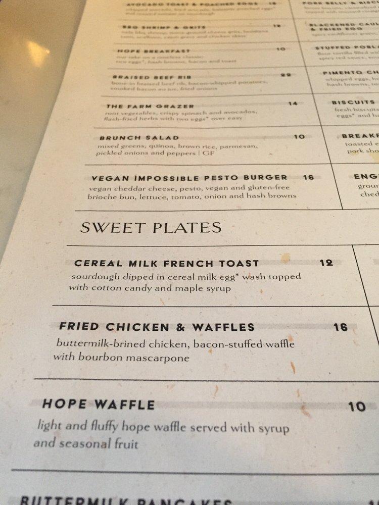 Carta de Hope Breakfast Bar - St. Paul, Saint Paul