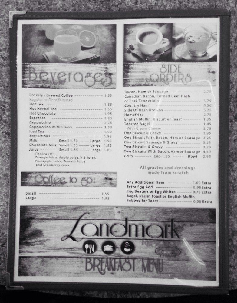 Menu at Landmark Family Restaurant, Rome