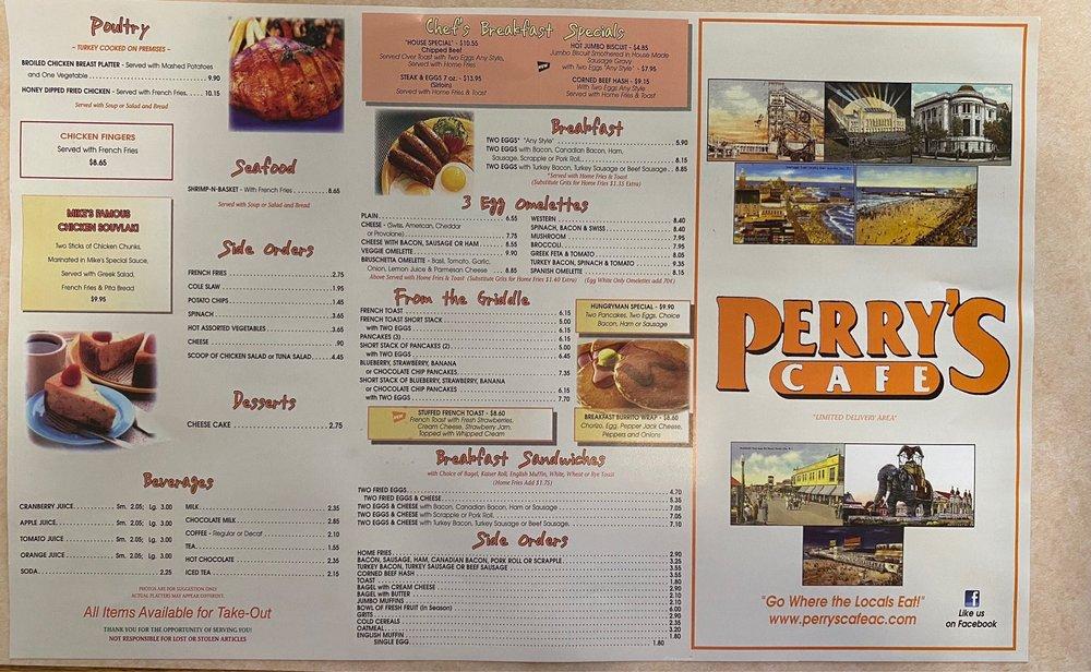 Menu at Perry's Cafe & Deli, Atlantic City