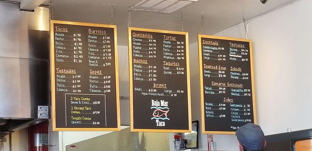 Menu at Baja Mar Taco fast food, Pico Rivera
