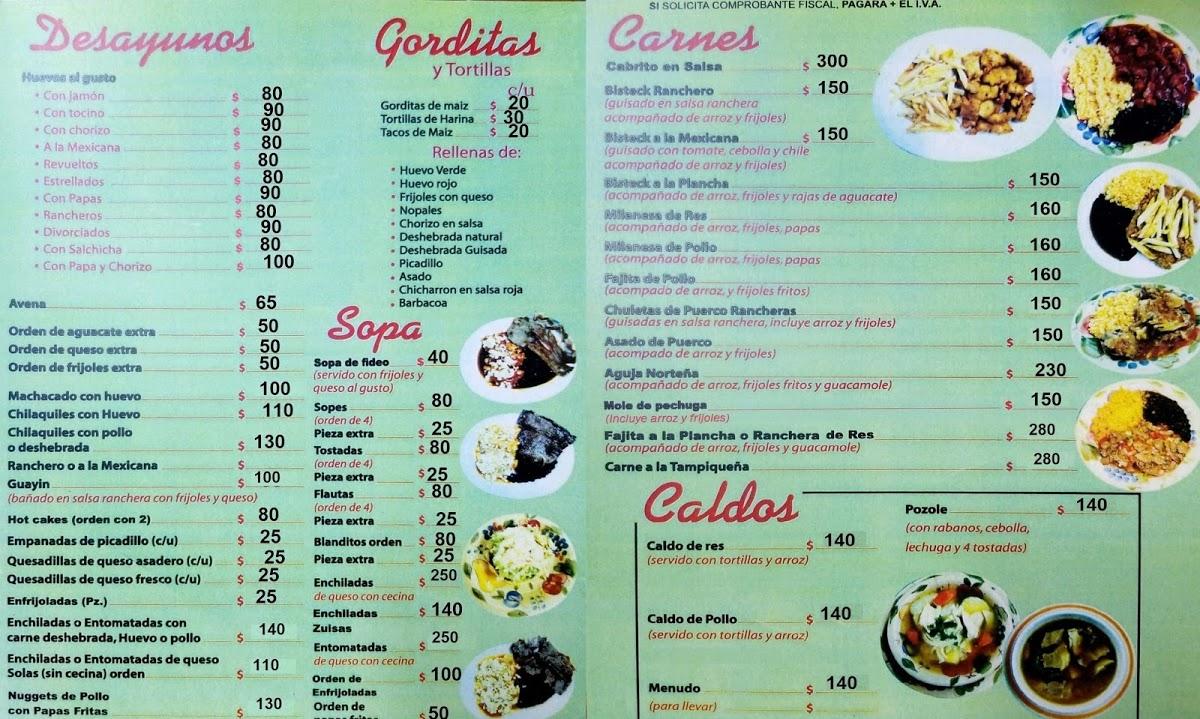 Menu at RESTAURANT DOÑA ESTHER, Matamoros