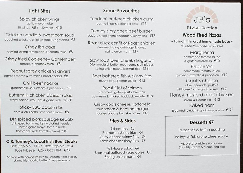 Menu at The Villager Bar & Restaurant, Glasson