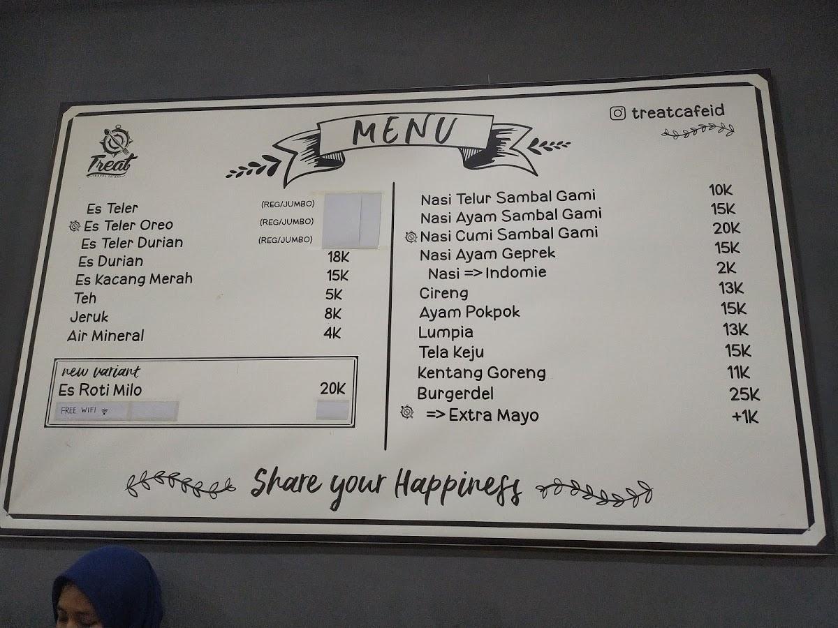 Menu at Treat Seturan cafe, Sariharjo