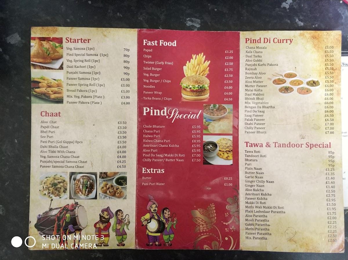 Menu at Apna Pind restaurant, Southall