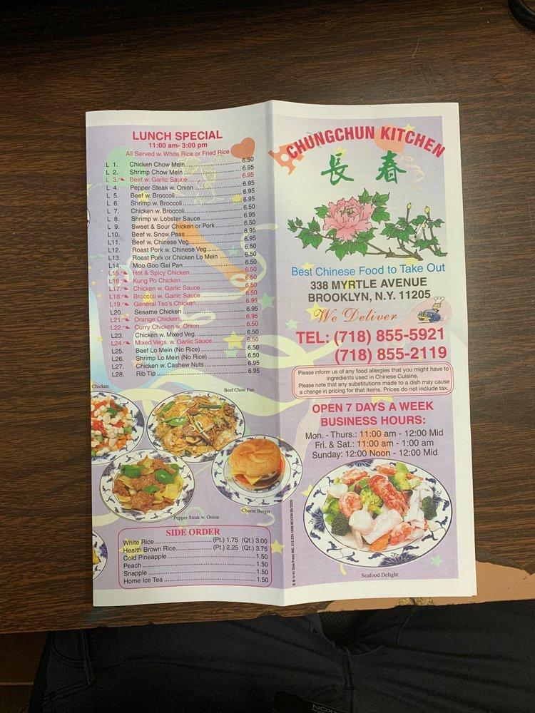 Carta del restaurante Chung Chun Kitchen, Nueva York
